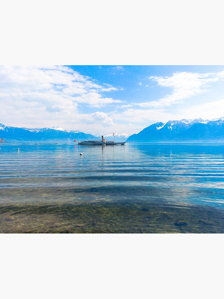 Pegatina «Lago de Ginebra, Suiza (hermoso lago cristalino suizo y ...