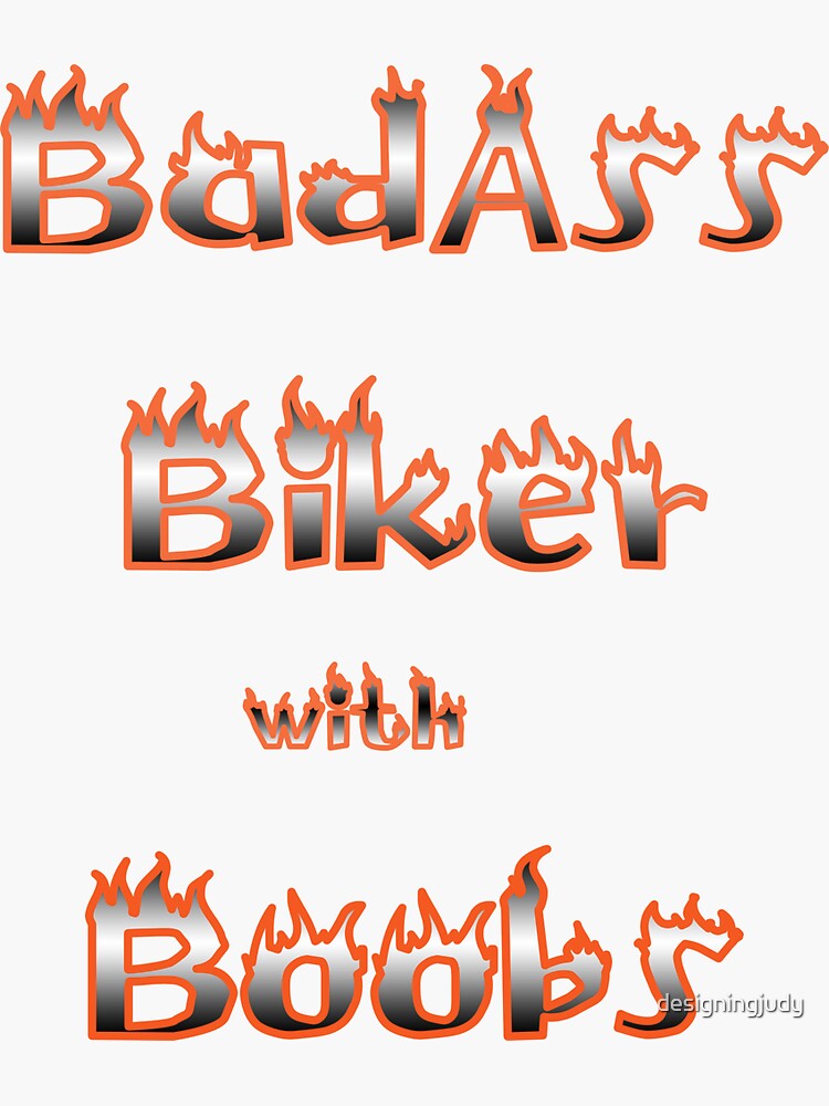 "Badass Biker with Boobs" Sticker for Sale by designingjudy | Redbubble