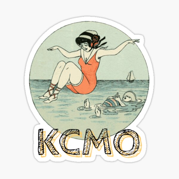 " KCMO Kansas City Missouri vintage retro swimsuit girl " Sticker for ...