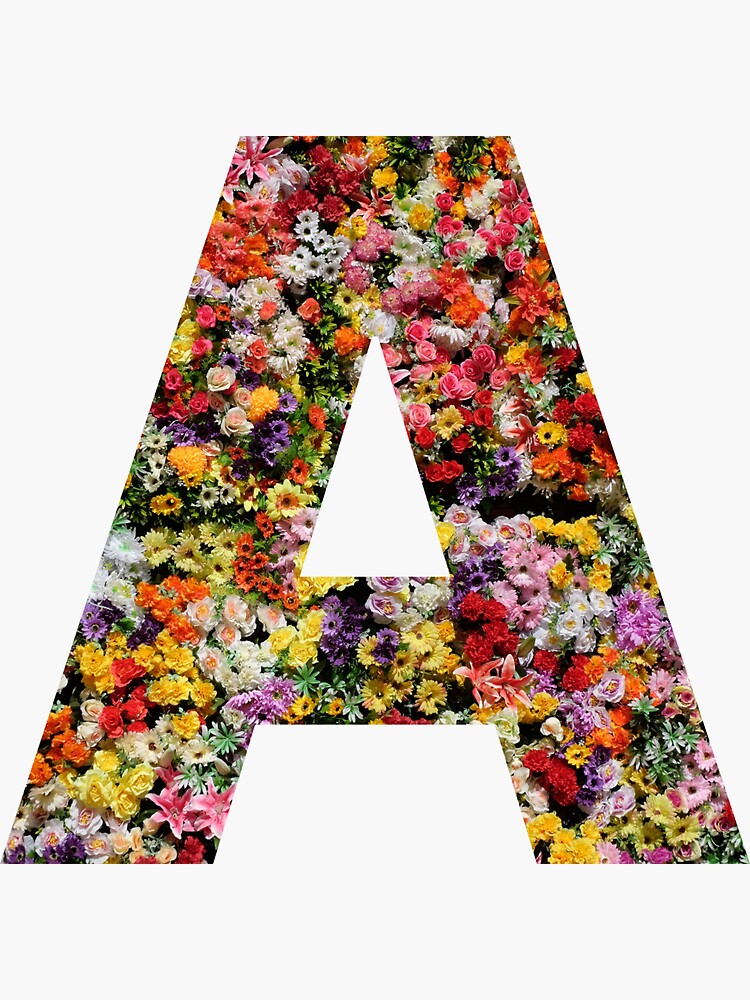 "Letter A initial flowers" Sticker for Sale by oli-ml | Redbubble