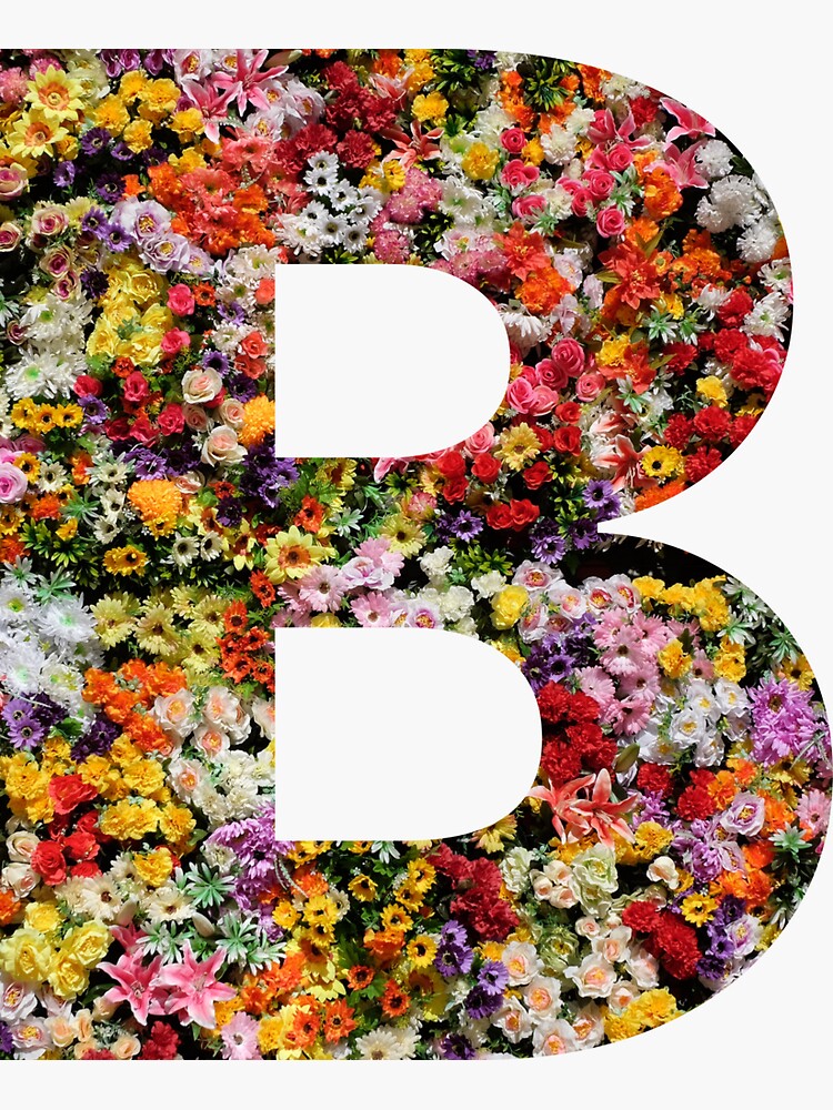 "Letter B initial flowers" Sticker for Sale by oli-ml | Redbubble