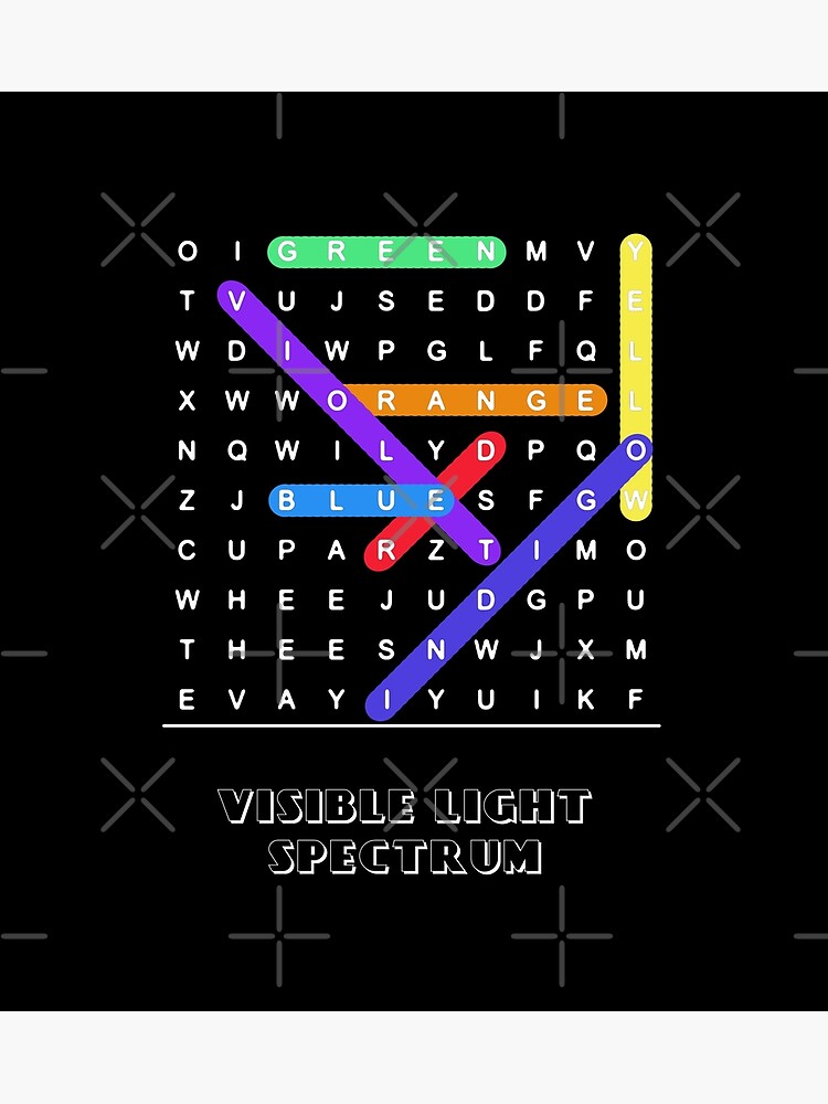 "Physics Spectrum Science Nerd Word Search Rainbow ROYGBIV" Poster for ...