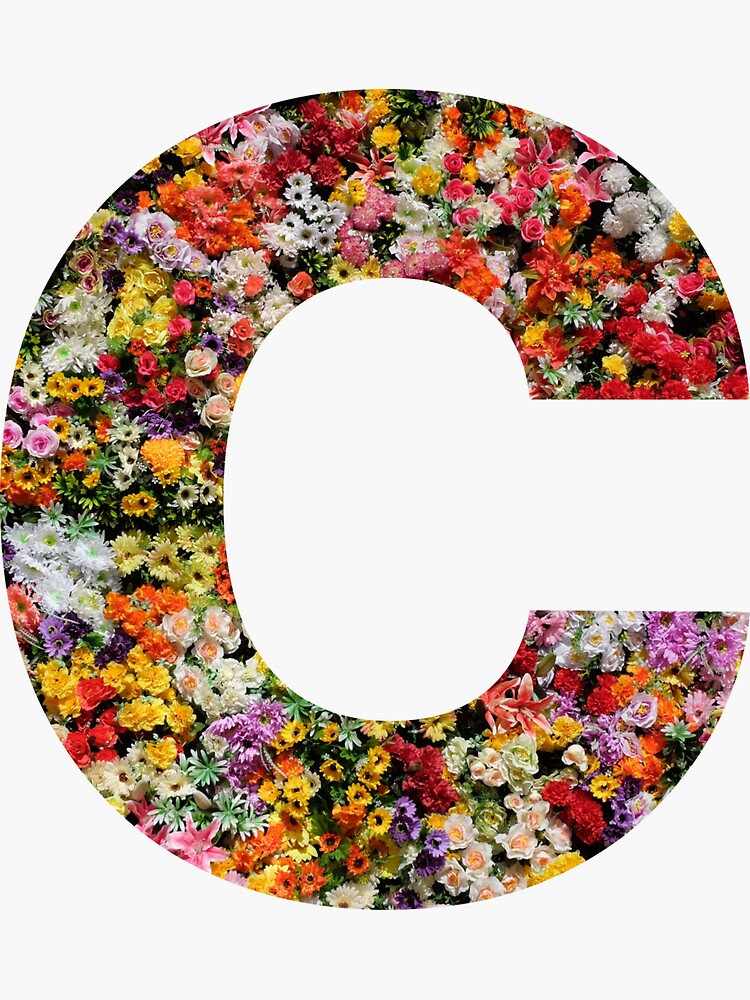 "Letter C initial flowers" Sticker for Sale by oli-ml | Redbubble