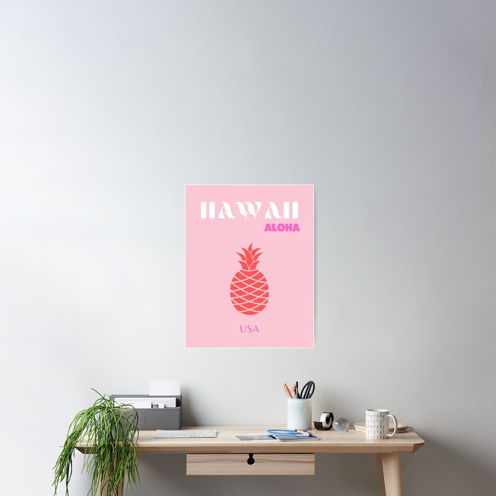 "Hawaii, Preppy, Preppy Room, Preppy Art, Pink" Poster for Sale by ...