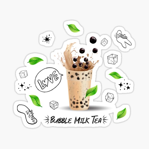 "Homemade Milk Bubble Tea with Tapioca." Sticker for Sale by ...