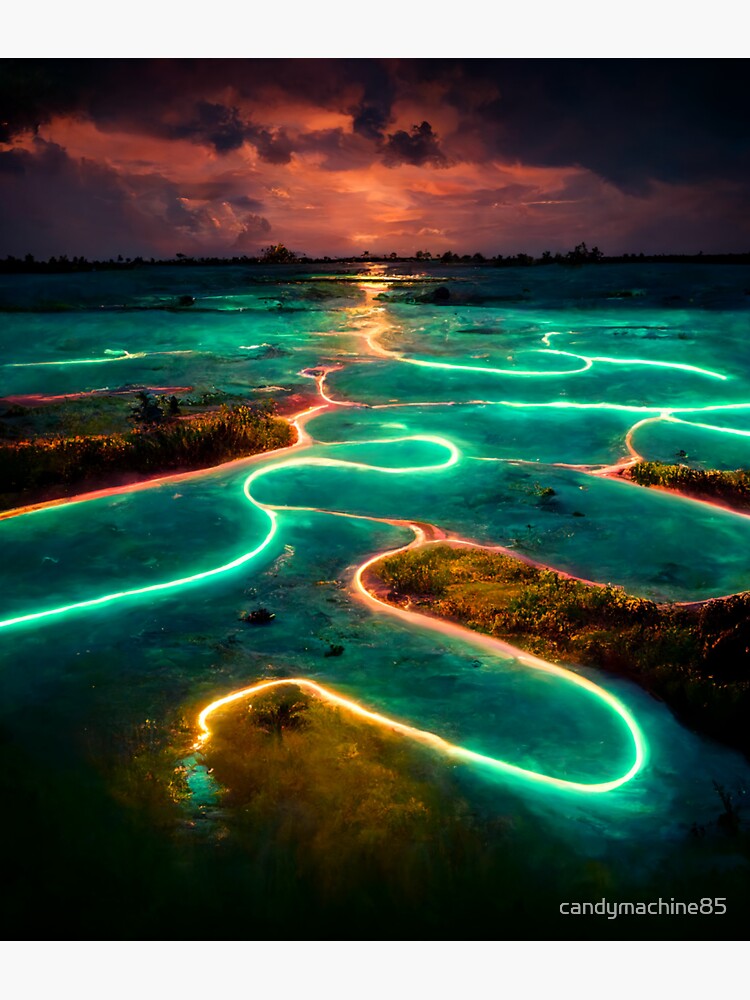 "Neon Tropical Lagoon" Sticker for Sale by candymachine85 | Redbubble