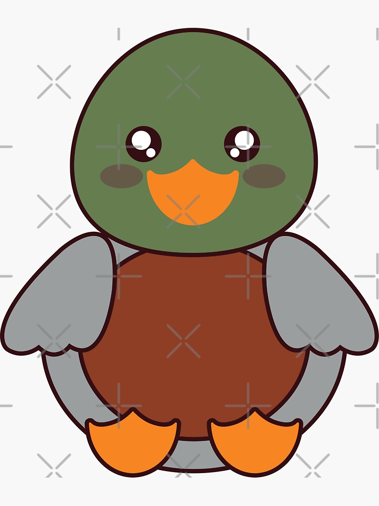 "Cute Kawaii Duck" Sticker for Sale by Pixelish | Redbubble