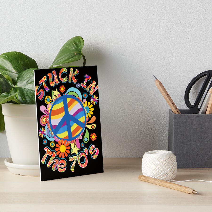 "Groovy Retro Seventies Stuck In The 70S Flower Power" Art Board Print ...