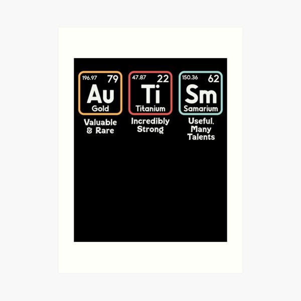 "Autism Periodic Table Elements" Art Print for Sale by jainesh | Redbubble