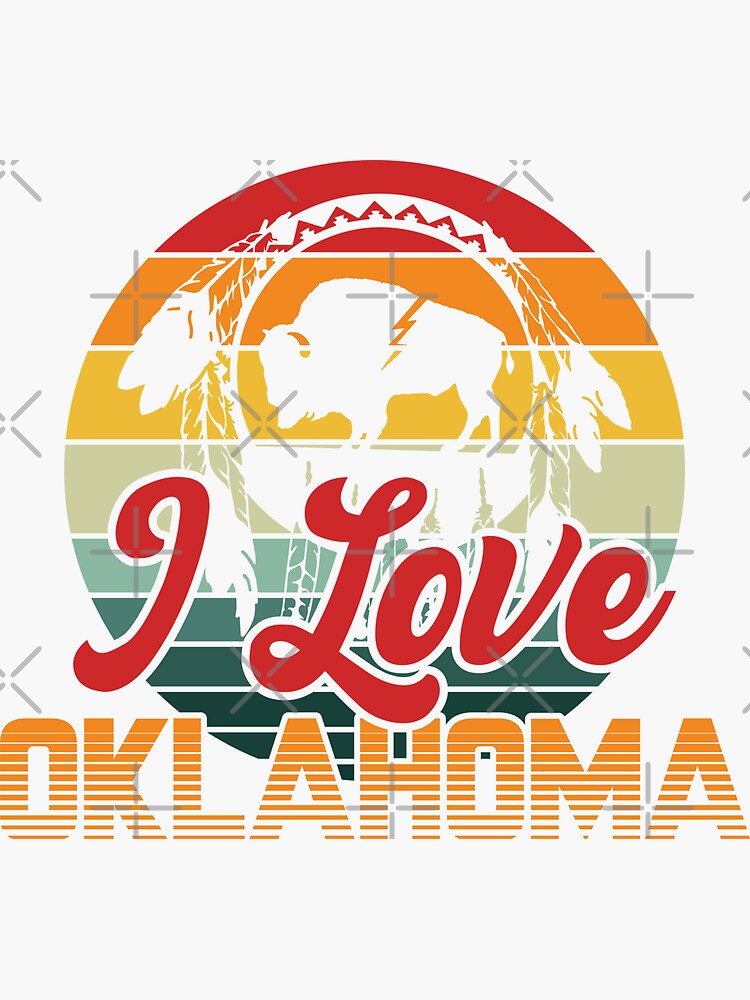 "I Love Oklahoma" Sticker for Sale by RetroCentre | Redbubble