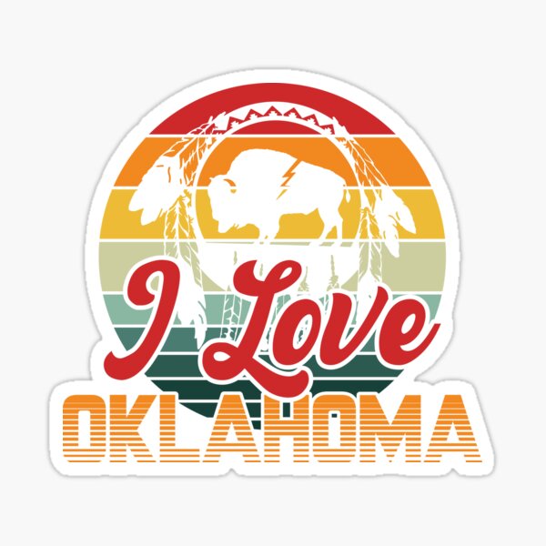 "I Love Oklahoma" Sticker for Sale by RetroCentre | Redbubble