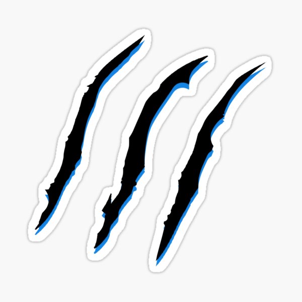 "Claws scratches blue" Sticker for Sale by AmonRa16 | Redbubble