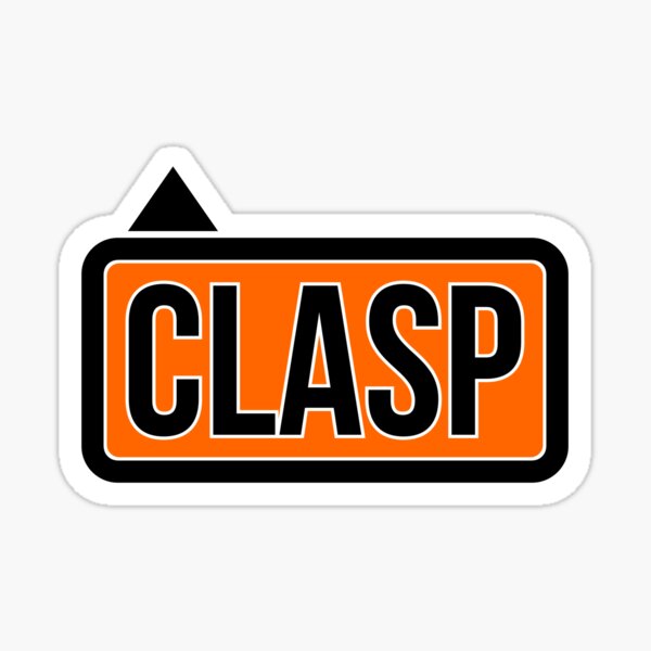 "Clasp Sticker - pointing UP (left corner)" Sticker for Sale by ...