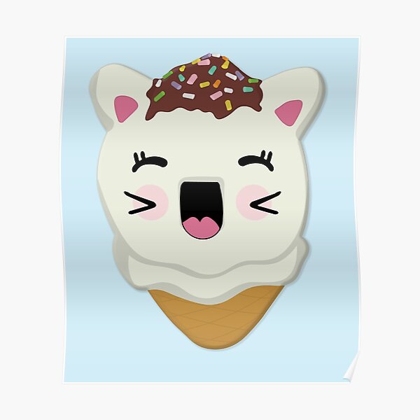"Moriah Elizabeth's Cat Ice Cream Cone Squishy." Poster for Sale by ...