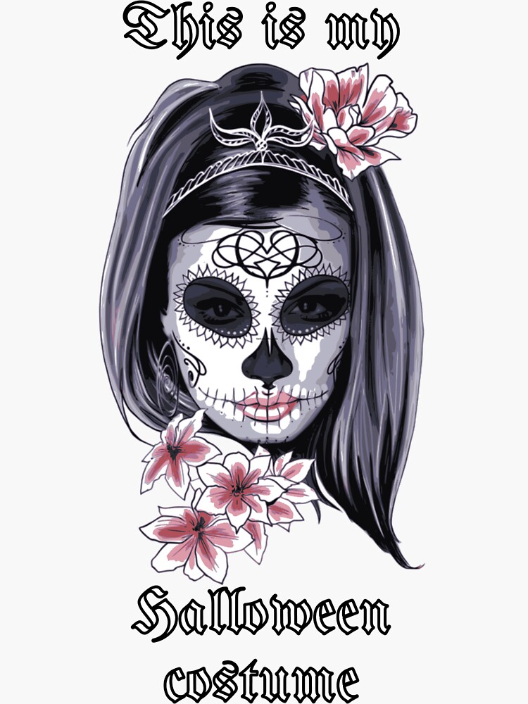 "This Is My Halloween Costume Gothic Skull Princess" Sticker for Sale ...