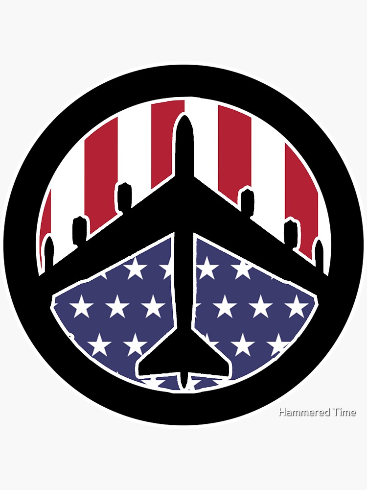 "B52 Bomber peace symbol AMERICAN FLAG" Sticker for Sale by burntwolf27 ...