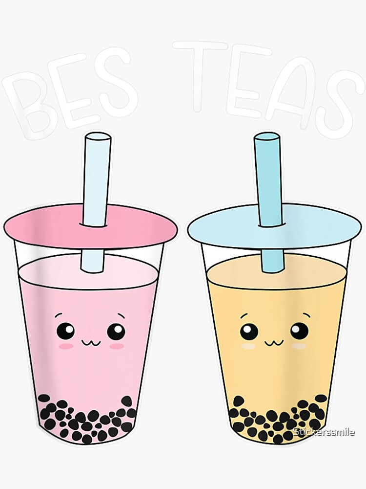 "Bes Teas Besties Bubble Tea Cute Boba Best Friends" Sticker for Sale ...
