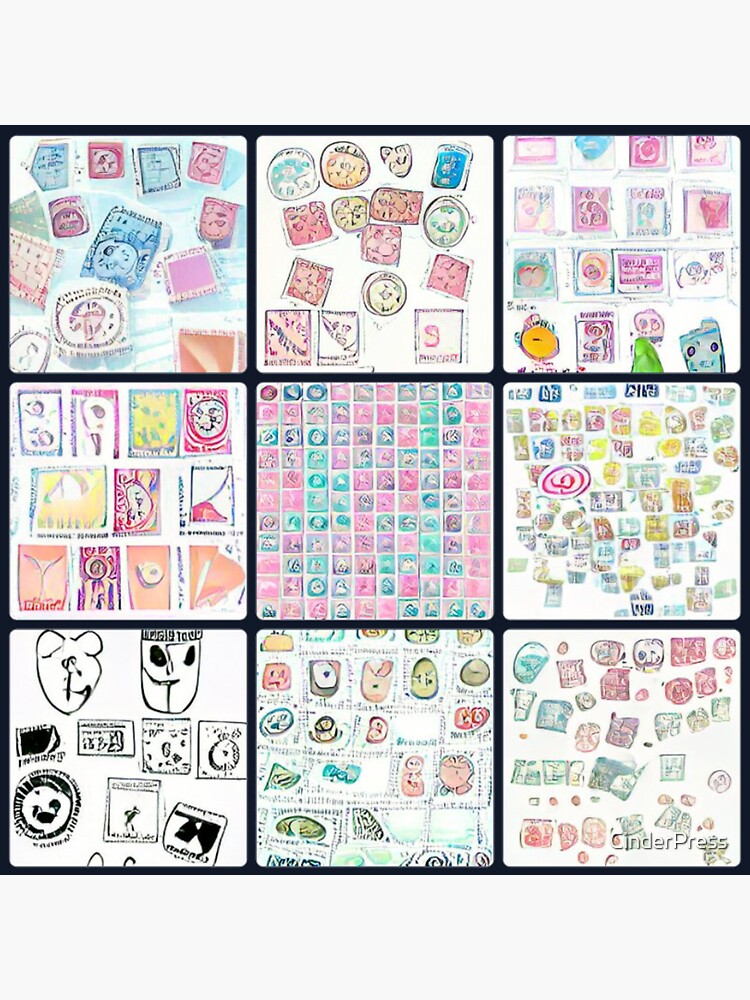 "Random Stamps Pack" Sticker for Sale by CinderPress | Redbubble
