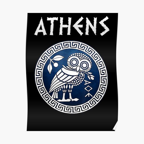 Póster «Atenas Antiguo Símbolo Ateniense De Atenea» de judyufmi | Redbubble