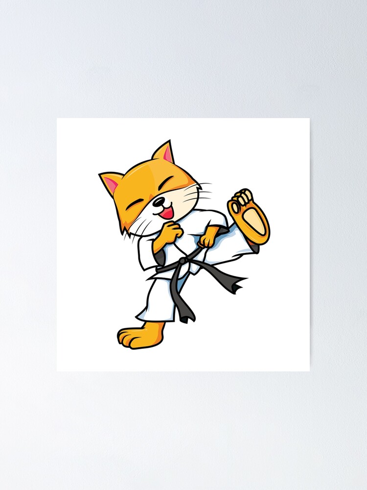 "KARATE CAT" Poster for Sale by TopWaw | Redbubble