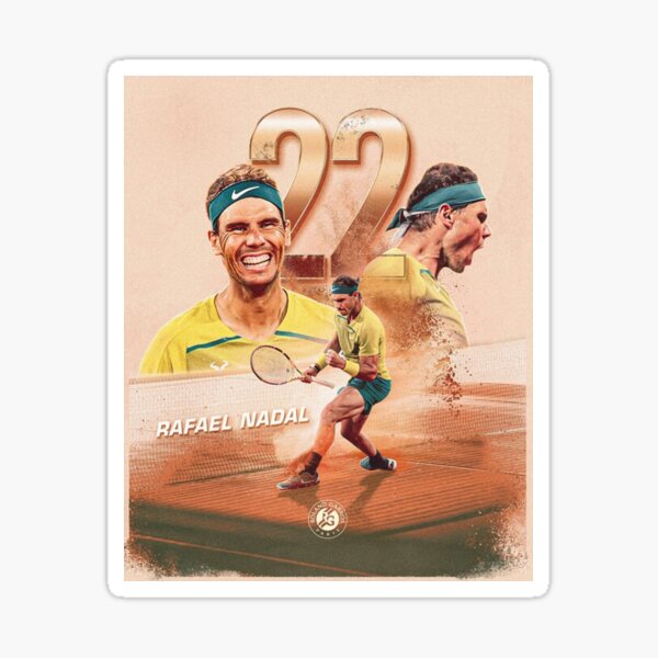 "Rafael Nadal 22 Grandslam" Sticker for Sale by dewittburns | Redbubble
