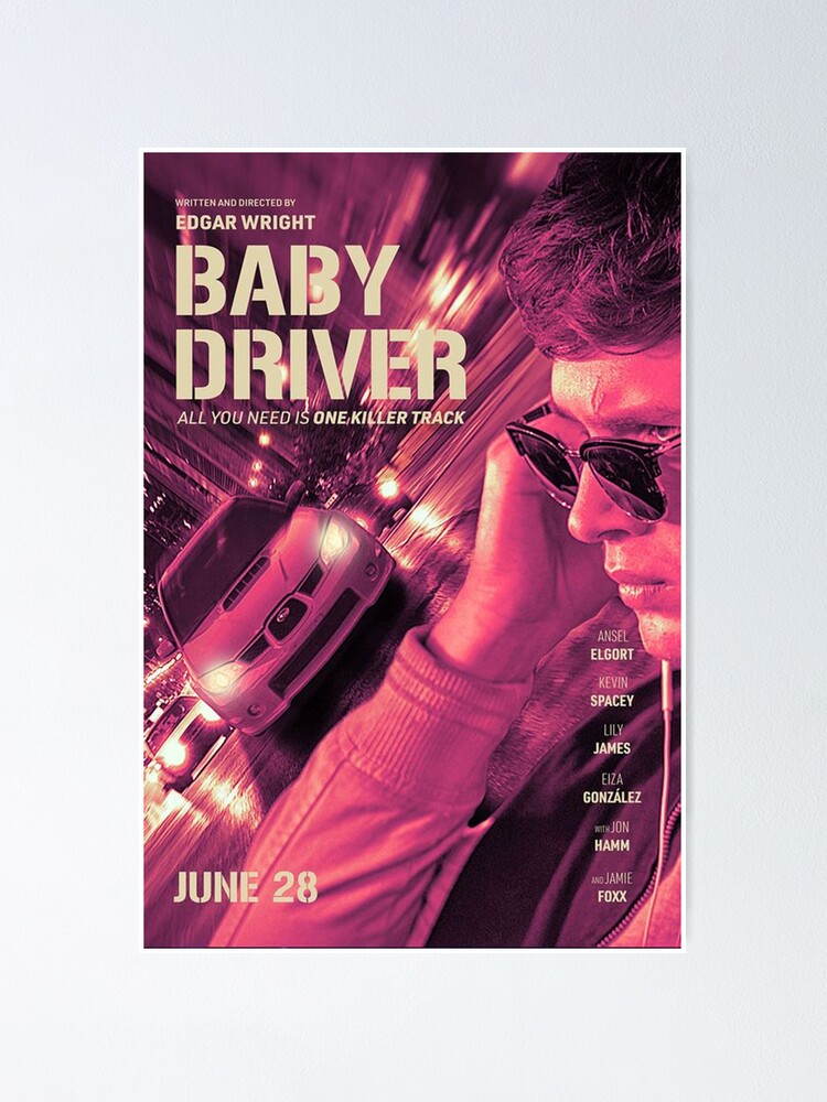 "Baby Driver Pink Poster" Poster for Sale by johnnyflores | Redbubble