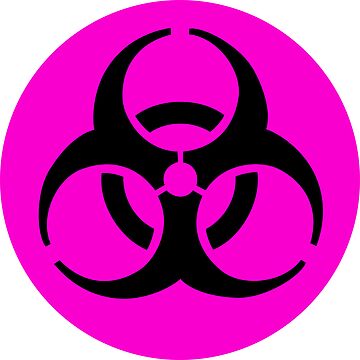 "Hot-pink Biohazard Sticker & Badges" Sticker for Sale by zimonzombie ...