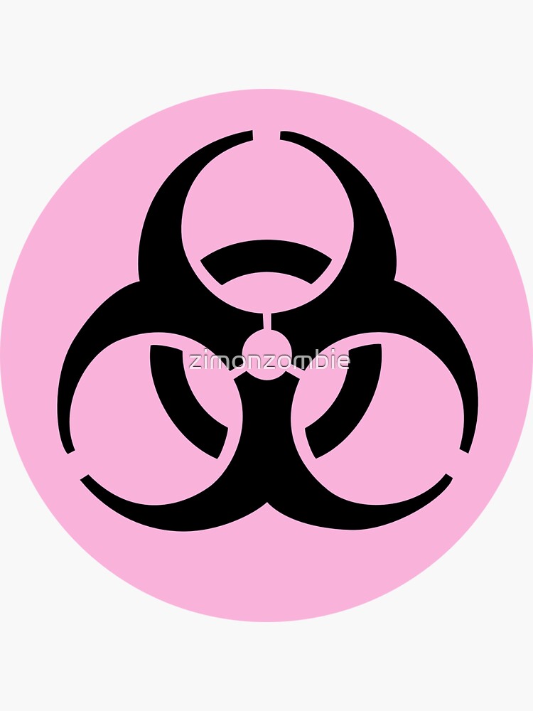 "Baby-pink Biohazard Sticker & Badges" Sticker for Sale by zimonzombie ...