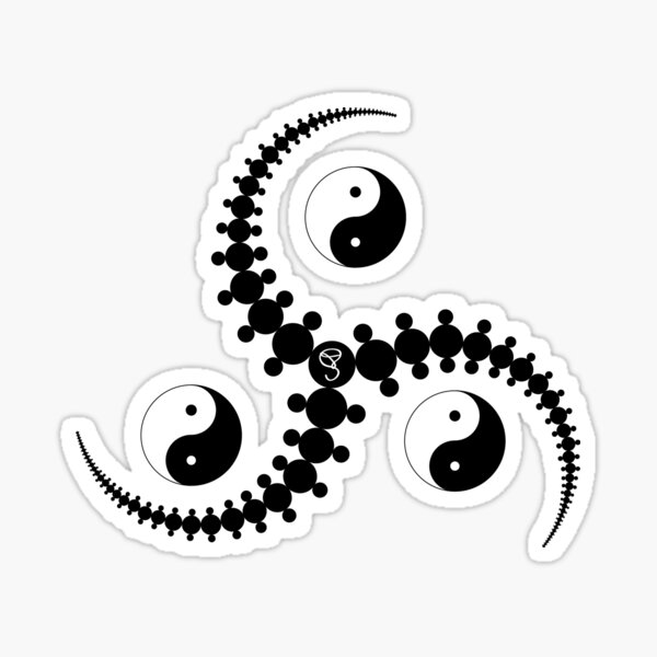 "Chinese Yin Yang Triple Symbol " Sticker for Sale by isnessomz | Redbubble