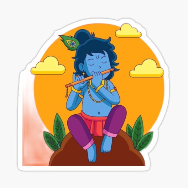 "krishna janmashtami Sticker" Sticker for Sale by softivart | Redbubble