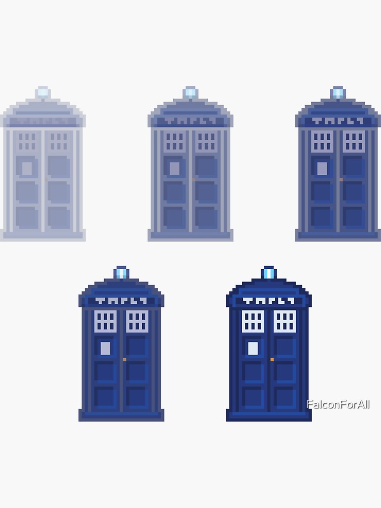 "Pixel police phone booth" Sticker for Sale by FalconForAll | Redbubble