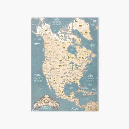 Lámina rígida «Mapa de América del Norte y Central ilustraciones ...