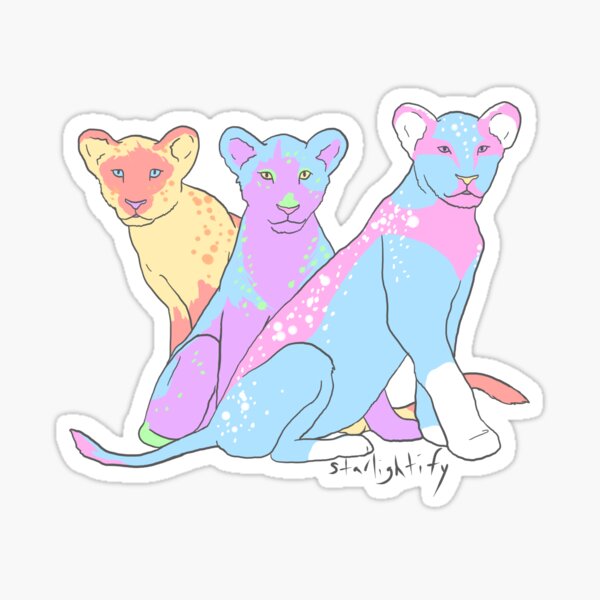 "Gay and trans pride lions" Sticker for Sale by starlightify | Redbubble