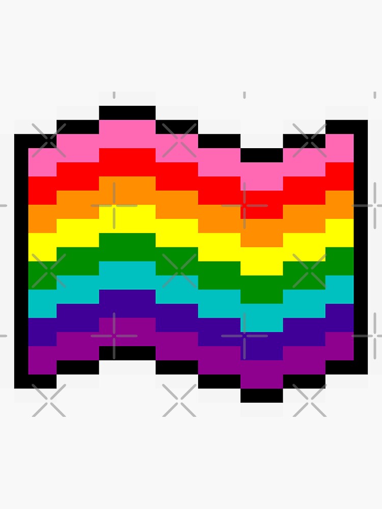 "Pixel Art Pride Flag - rainbow" Sticker for Sale by GoldThornGuild ...