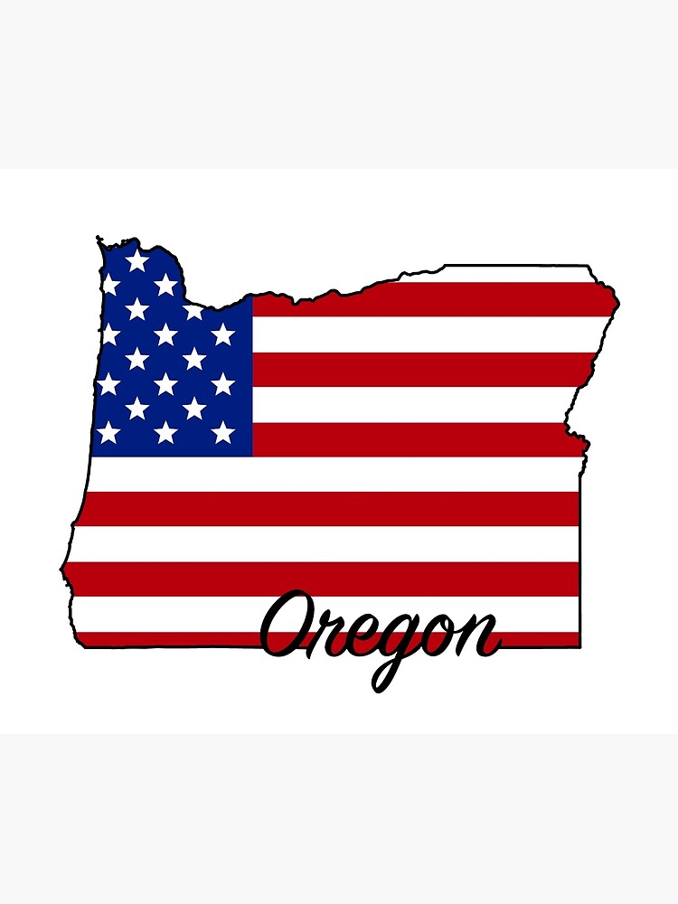 "Oregon -- US State (flag-map)" Poster for Sale by ArchitectGrubb ...