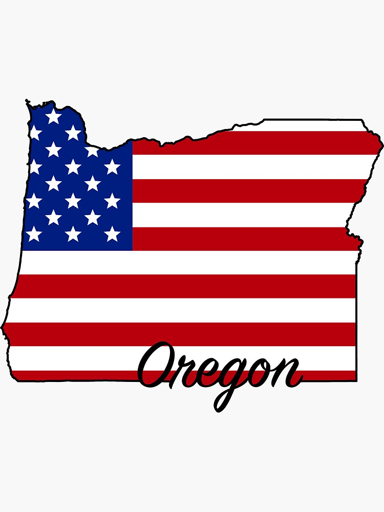 "Oregon -- US State (flag-map)" Sticker for Sale by ArchitectGrubb ...