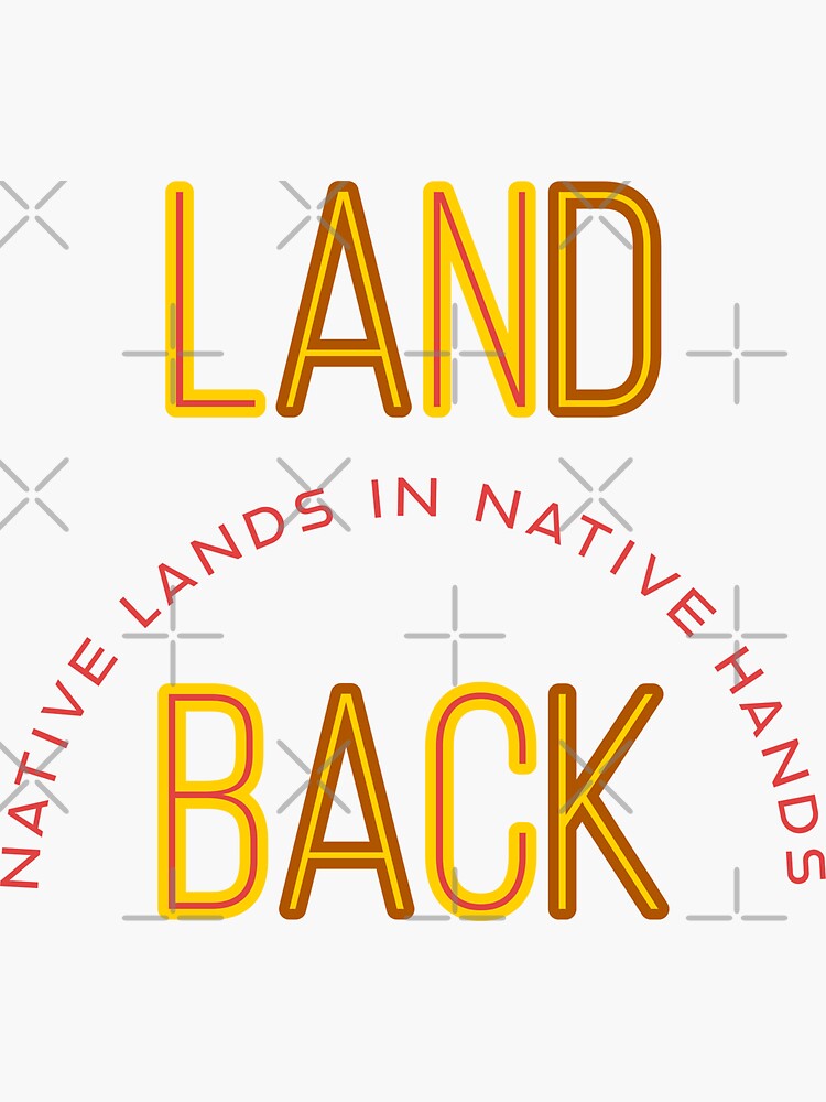 "Land Back Native Lands On Native Hands Native American Design" Sticker ...