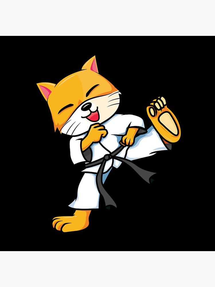 "KARATE CAT" Sticker for Sale by TopWaw | Redbubble