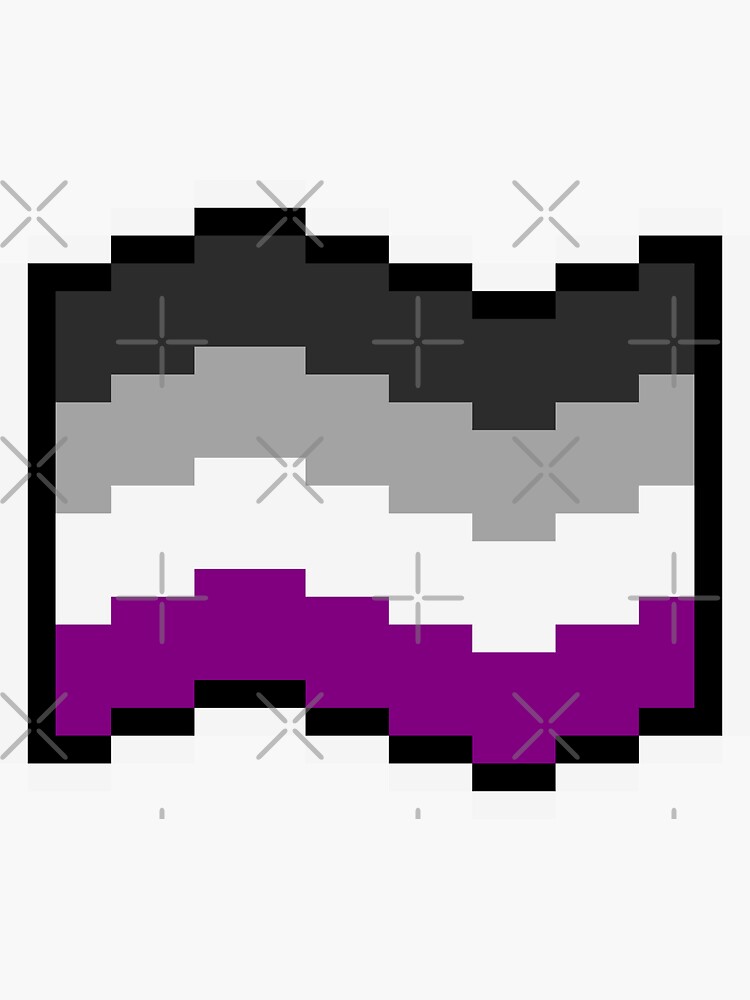 "Pixel Art Pride Flag - asexual" Sticker for Sale by GoldThornGuild | Redbubble