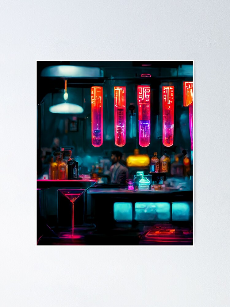 "Cyberpunk Cocktail bar" Poster for Sale by candymachine85 | Redbubble