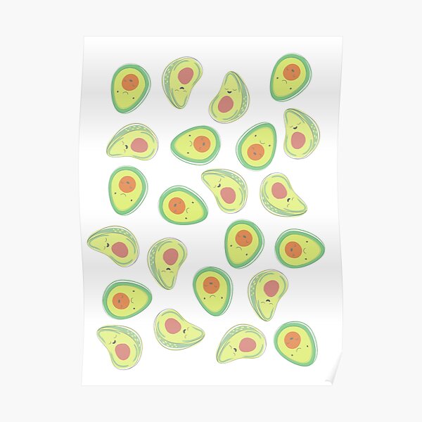 "Happy Avocados v2" Poster for Sale by deiw | Redbubble