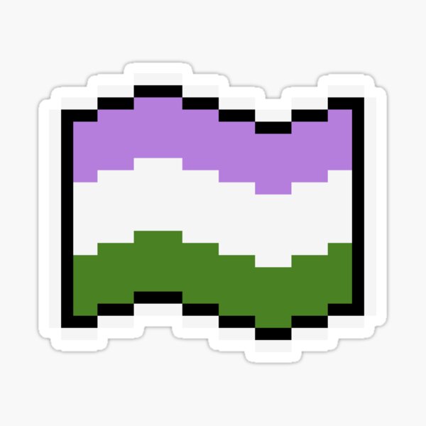 "Pixel Art Pride Flag - genderqueer" Sticker for Sale by GoldThornGuild ...