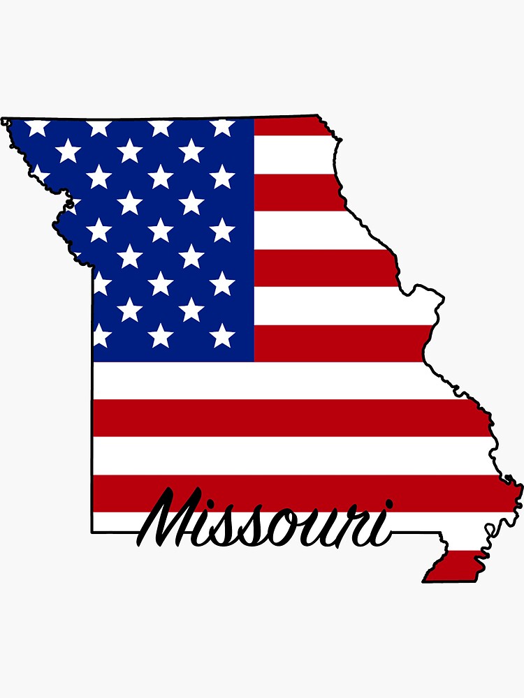 "Missouri -- US State (flag-map)" Sticker for Sale by ArchitectGrubb ...