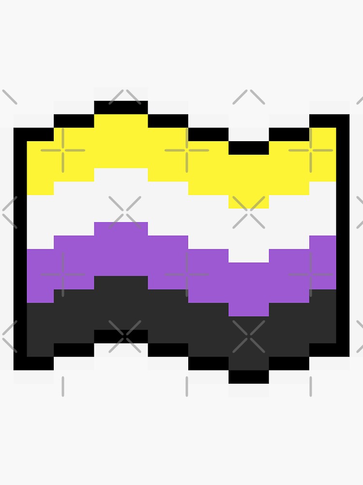 "Pixel Art Pride Flag - non-binary" Sticker for Sale by GoldThornGuild | Redbubble