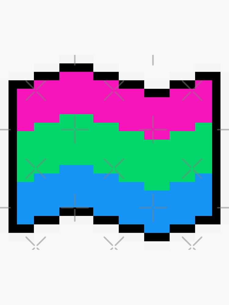 "Pixel Art Pride Flag - polysexual" Sticker for Sale by GoldThornGuild ...