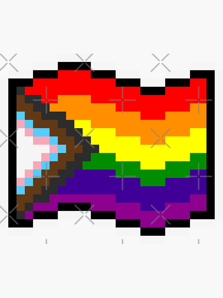 "Pixel Art Pride Flag - progress" Sticker for Sale by GoldThornGuild ...