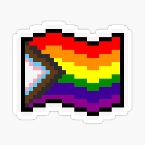 "Pixel Art Pride Flag - progress" Sticker for Sale by GoldThornGuild ...