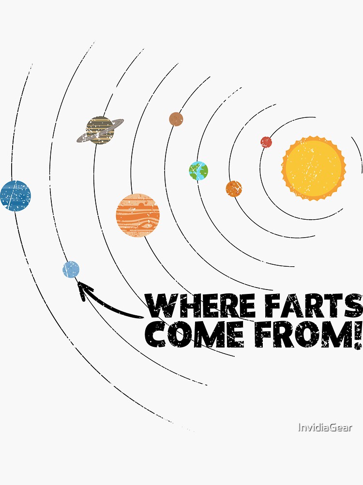 "Where Farts Come From - Uranus - Funny Planets" Sticker by InvidiaGear ...