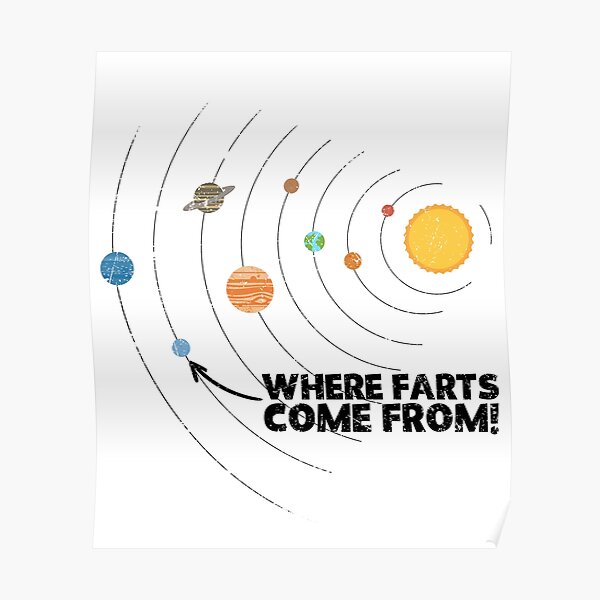 "Where Farts Come From - Uranus - Funny Planets" Poster by InvidiaGear ...