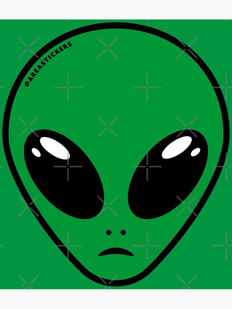 "Alien head - Green skin" Poster for Sale by AreaStickers | Redbubble